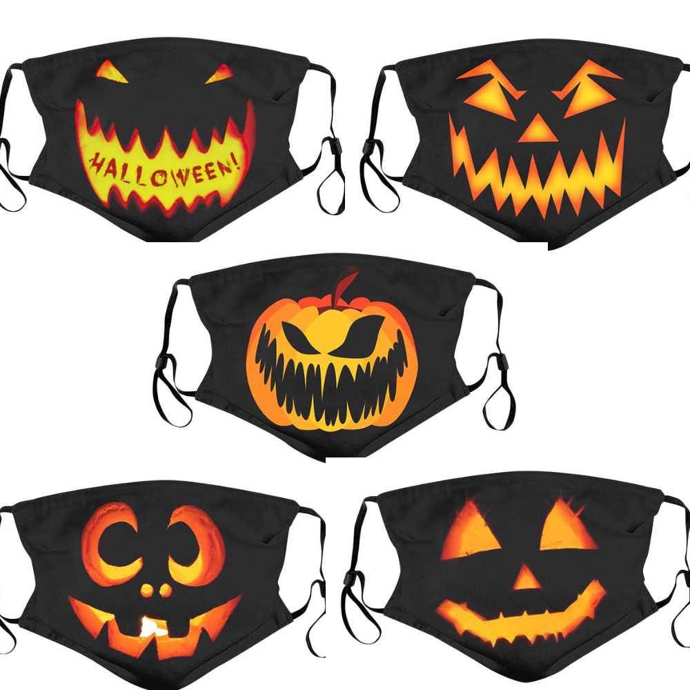 Juego de 5 máscaras faciales de escudo de Halloween, máscaras de escudo ...