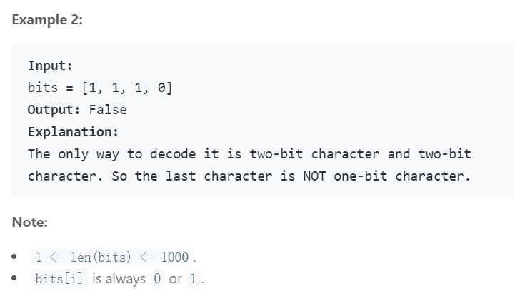 LeetCode刷题记录1——717. 1-bit and 2-bit Characters（easy）_717. 1比特与2比特字符 c++-CSDN博客